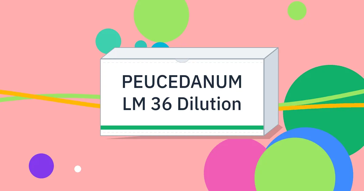 Symbolbild: Packung mit der Aufschrift PEUCEDANUM LM 36 Dilution (PZN 13636745) – Verfügbarkeit und Bezug in Apotheken in Frankfurt am Main