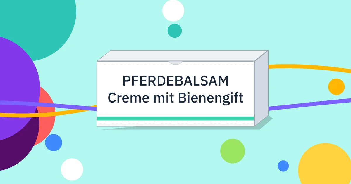 Symbolbild: Packung mit der Aufschrift PFERDEBALSAM Creme mit Bienengift (PZN 20326985) – Verfügbarkeit und Bezug in Apotheken in Frankfurt am Main