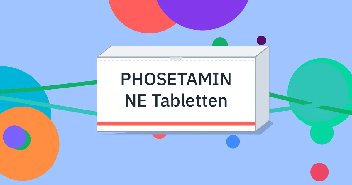 Symbolbild: Packung mit der Aufschrift PHOSETAMIN NE Tabletten (PZN 06465421) – Verfügbarkeit und Bezug in Apotheken in Frankfurt am Main