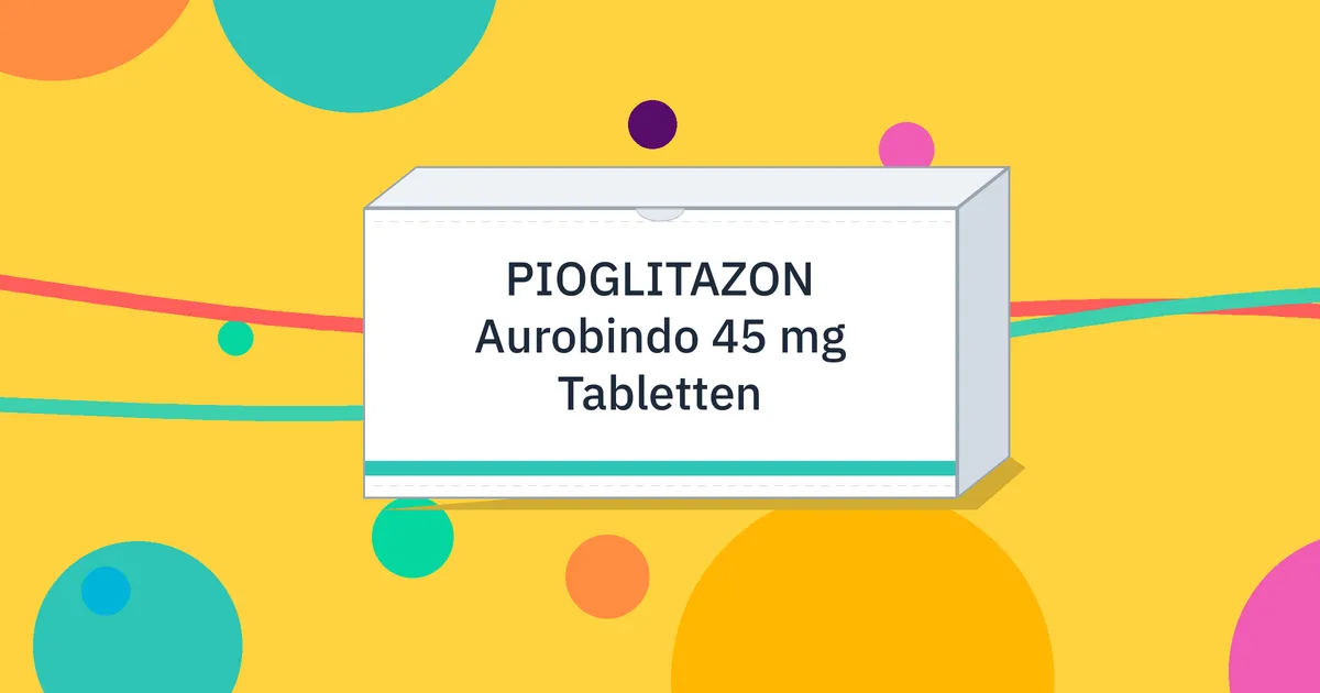Symbolbild: Packung mit der Aufschrift PIOGLITAZON Aurobindo 45 mg Tabletten (PZN 14309801) – Verfügbarkeit und Bezug in Apotheken in Frankfurt am Main