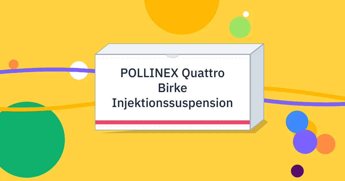 Symbolbild: Packung mit der Aufschrift POLLINEX Quattro Birke Injektionssuspension (PZN 13593272) – Verfügbarkeit und Bezug in Apotheken in Frankfurt am Main