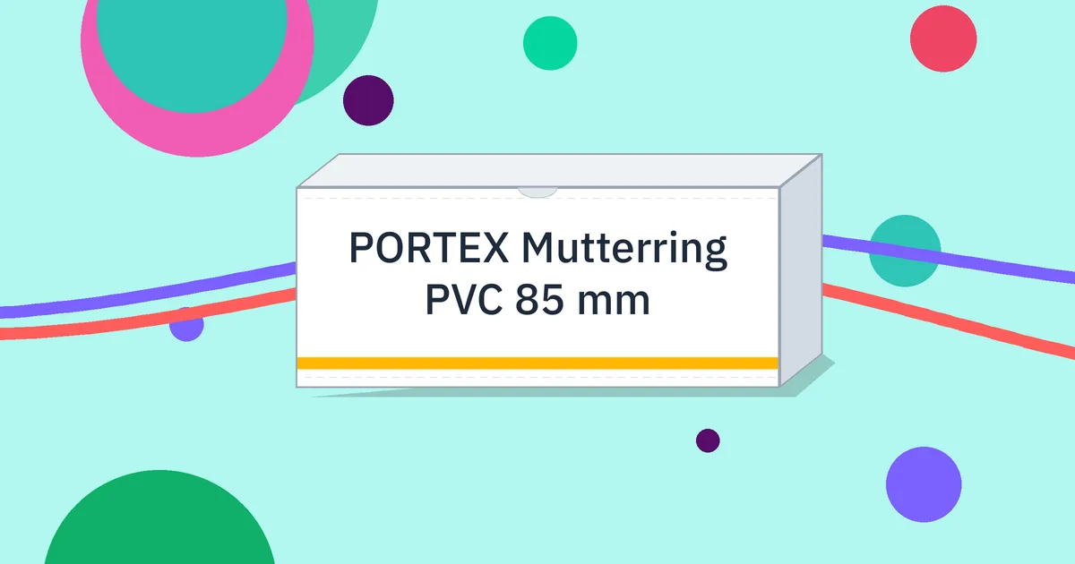 Symbolbild: Packung mit der Aufschrift PORTEX Mutterring PVC 85 mm (PZN 07690083) – Verfügbarkeit und Bezug in Apotheken in Frankfurt am Main