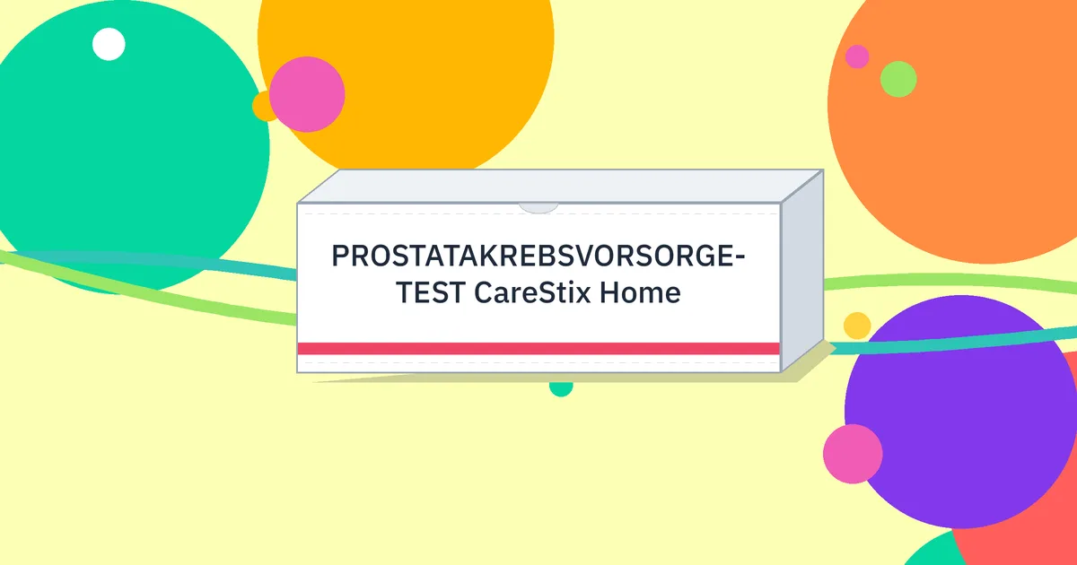 Symbolbild: Packung mit der Aufschrift PROSTATAKREBSVORSORGE-TEST CareStix Home (PZN 16384451) – Verfügbarkeit und Bezug in Apotheken in Frankfurt am Main