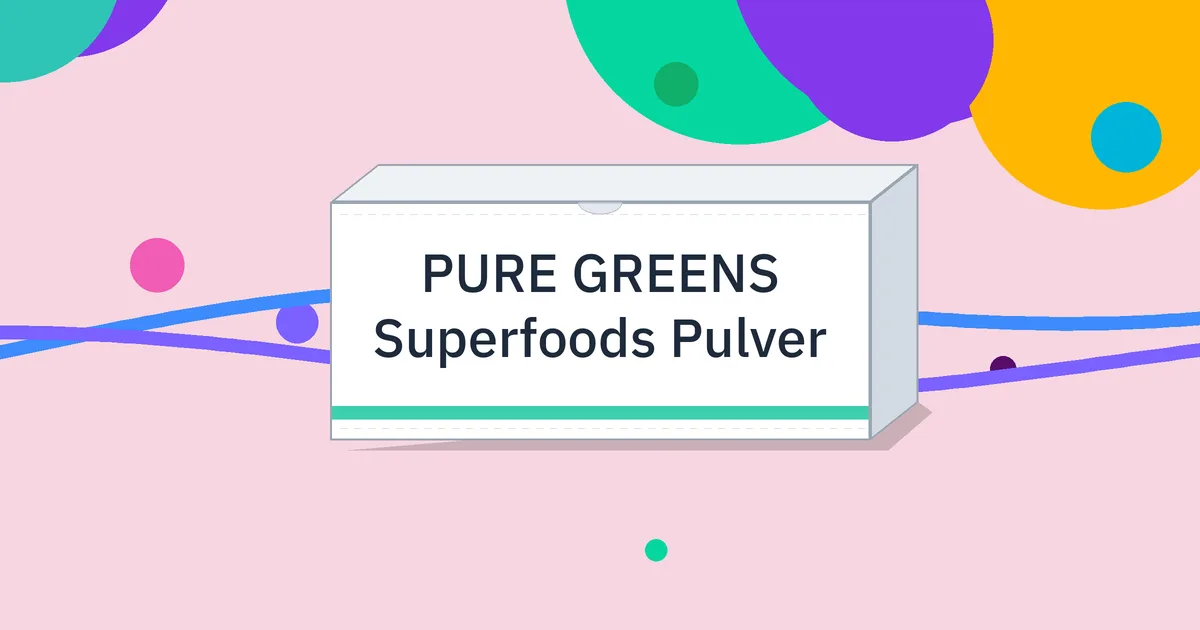 Symbolbild: Packung mit der Aufschrift PURE GREENS Superfoods Pulver (PZN 18678961) – Verfügbarkeit und Bezug in Apotheken in Frankfurt am Main