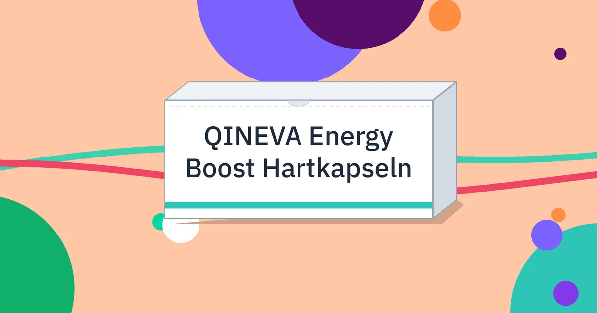 Symbolbild: Packung mit der Aufschrift QINEVA Energy Boost Hartkapseln (PZN 19358827) – Verfügbarkeit und Bezug in Apotheken in Frankfurt am Main