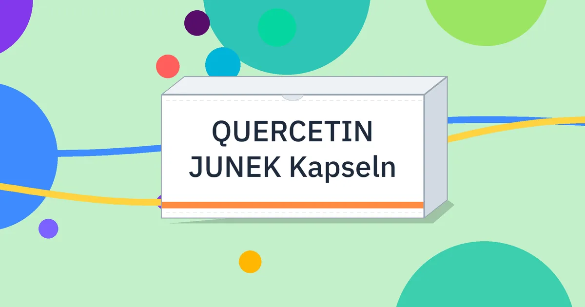 Symbolbild: Packung mit der Aufschrift QUERCETIN JUNEK Kapseln (PZN 00635767) – Verfügbarkeit und Bezug in Apotheken in Frankfurt am Main