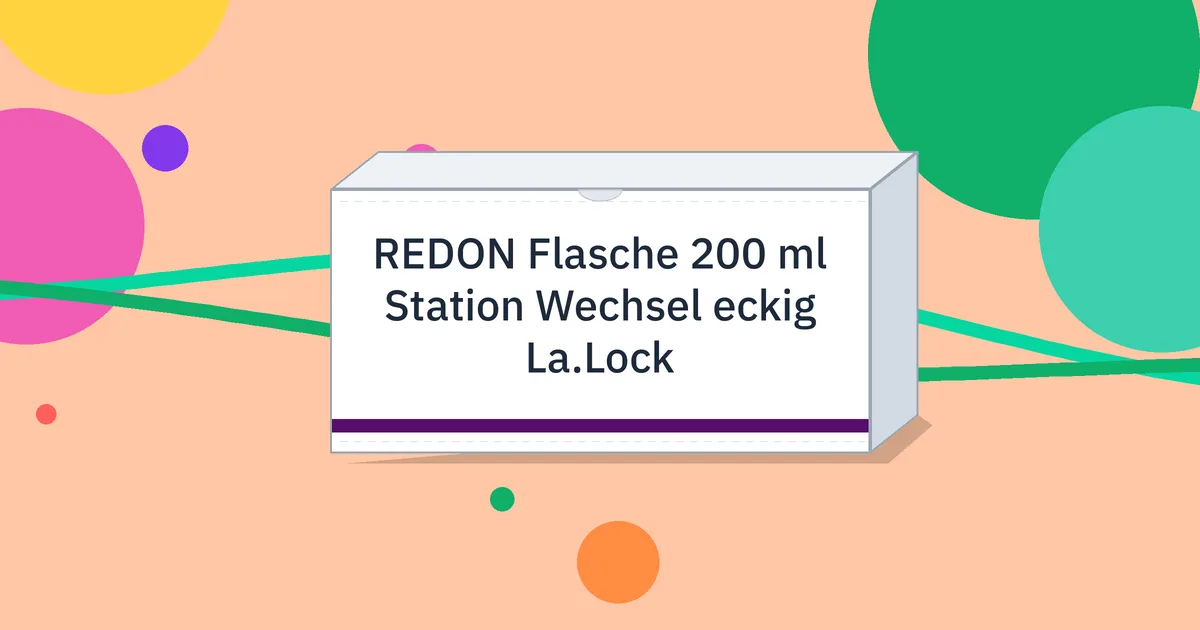 Symbolbild: Packung mit der Aufschrift REDON Flasche 200 ml Station Wechsel eckig La.Lock (PZN 14318243) – Verfügbarkeit und Bezug in Apotheken in Frankfurt am Main
