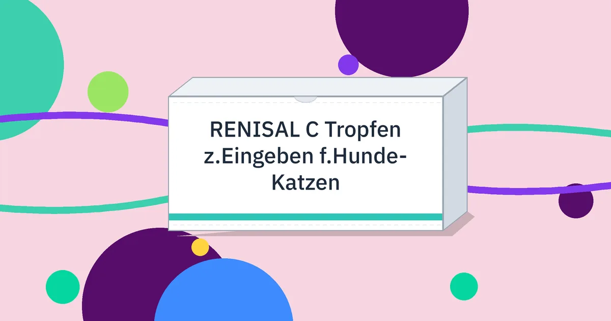Symbolbild: Packung mit der Aufschrift RENISAL C Tropfen z.Eingeben f.Hunde-Katzen (PZN 15262711) – Verfügbarkeit und Bezug in Apotheken in Frankfurt am Main