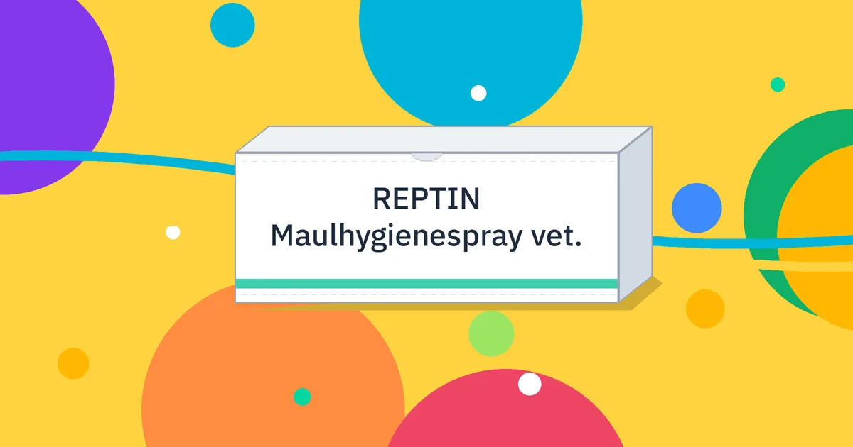 Symbolbild: Packung mit der Aufschrift REPTIN Maulhygienespray vet. (PZN 07380773) – Verfügbarkeit und Bezug in Apotheken in Frankfurt am Main