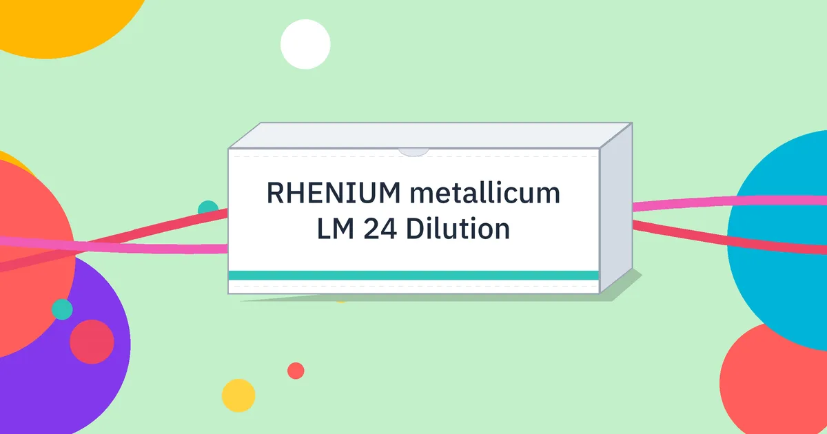 Symbolbild: Packung mit der Aufschrift RHENIUM metallicum LM 24 Dilution (PZN 13049137) – Verfügbarkeit und Bezug in Apotheken in Frankfurt am Main