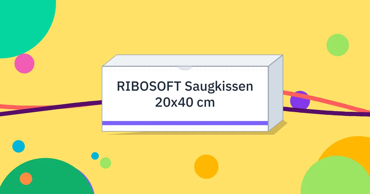 Symbolbild: Packung mit der Aufschrift RIBOSOFT Saugkissen 20x40 cm (PZN 13587544) – Verfügbarkeit und Bezug in Apotheken in Frankfurt am Main