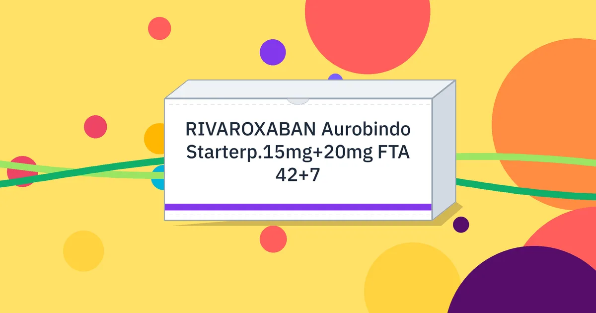 Symbolbild: Packung mit der Aufschrift RIVAROXABAN Aurobindo Starterp.15mg+20mg FTA 42+7 (PZN 18737178) – Verfügbarkeit und Bezug in Apotheken in Frankfurt am Main