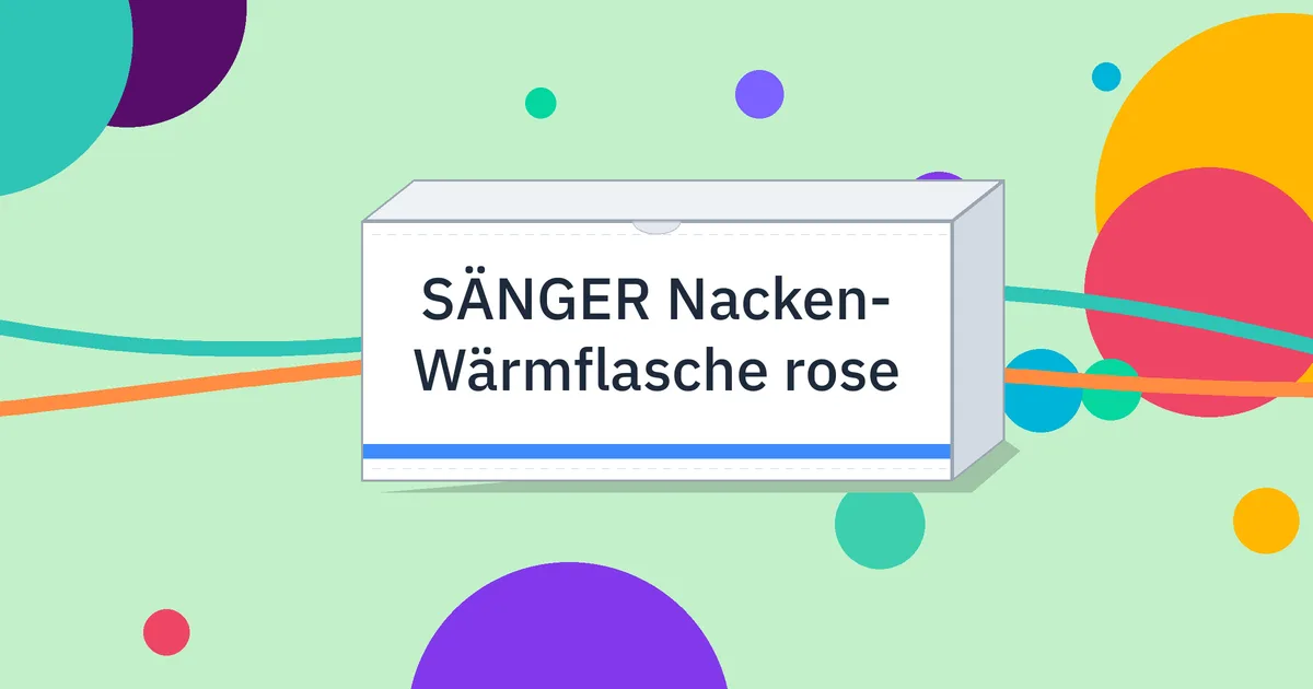 Symbolbild: Packung mit der Aufschrift SÄNGER Nacken-Wärmflasche rose (PZN 05106275) – Verfügbarkeit und Bezug in Apotheken in Frankfurt am Main