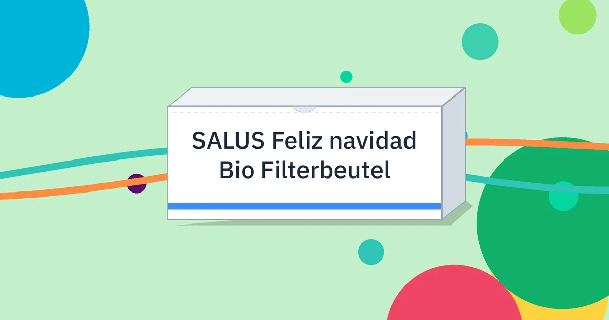 Symbolbild: Packung mit der Aufschrift SALUS Feliz navidad Bio Filterbeutel (PZN 19659836) – Verfügbarkeit und Bezug in Apotheken in Frankfurt am Main