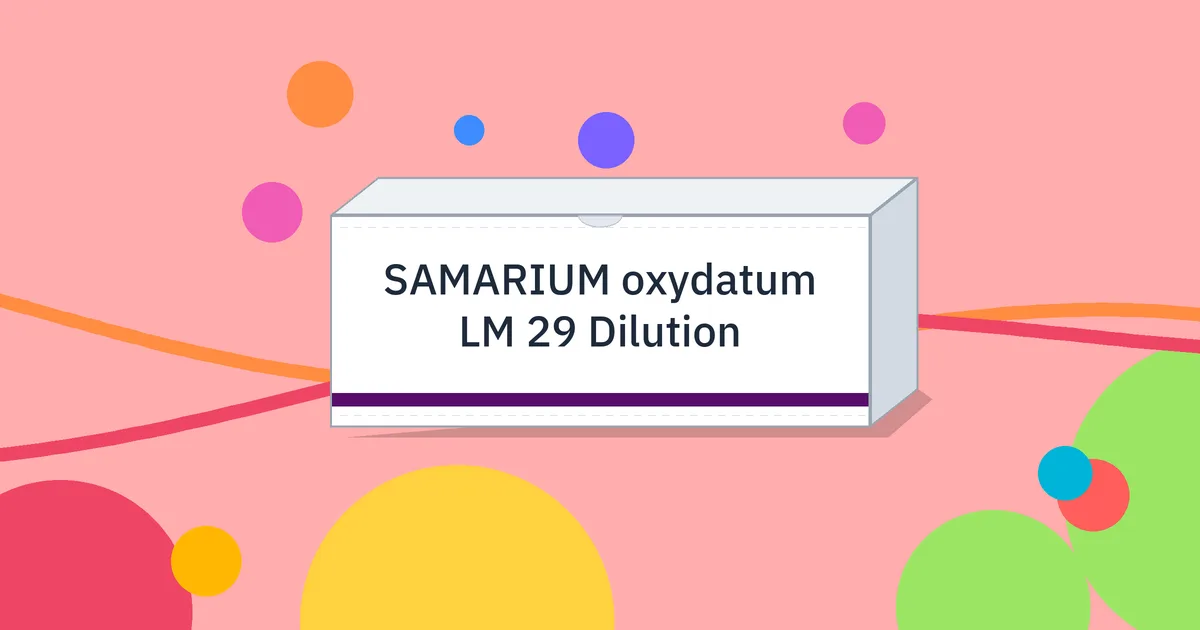 Symbolbild: Packung mit der Aufschrift SAMARIUM oxydatum LM 29 Dilution (PZN 13682998) – Verfügbarkeit und Bezug in Apotheken in Frankfurt am Main