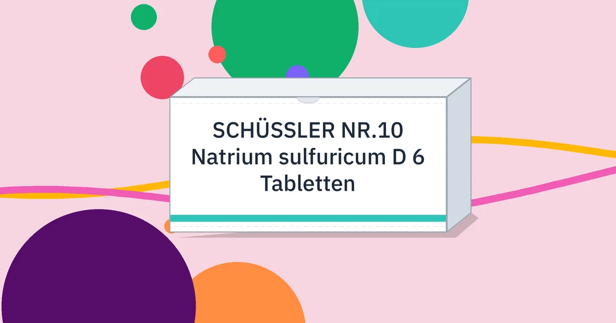 Symbolbild: Packung mit der Aufschrift SCHÜSSLER NR.10 Natrium sulfuricum D 6 Tabletten (PZN 13576865) – Verfügbarkeit und Bezug in Apotheken in Frankfurt am Main