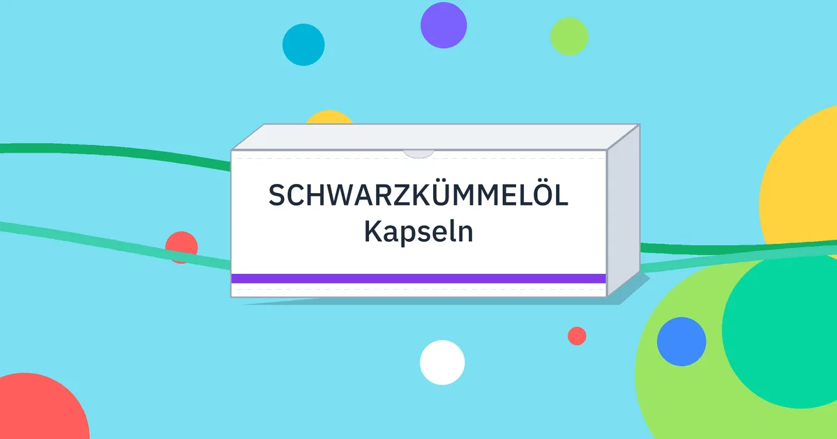 Symbolbild: Packung mit der Aufschrift SCHWARZKÜMMELÖL Kapseln (PZN 07594095) – Verfügbarkeit und Bezug in Apotheken in Frankfurt am Main