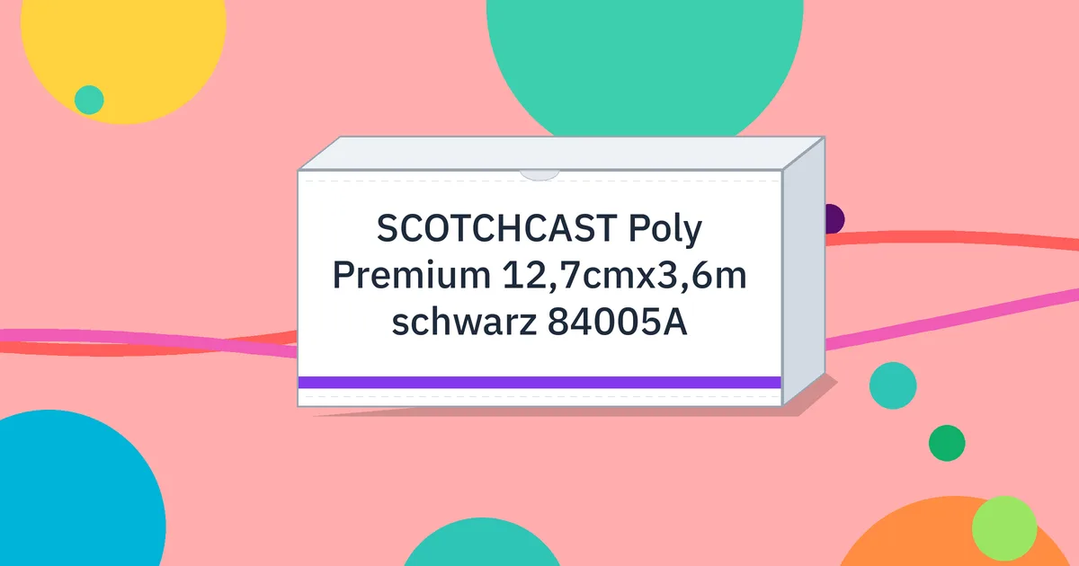 Symbolbild: Packung mit der Aufschrift SCOTCHCAST Poly Premium 12,7cmx3,6m schwarz 84005A (PZN 10082832) – Verfügbarkeit und Bezug in Apotheken in Frankfurt am Main