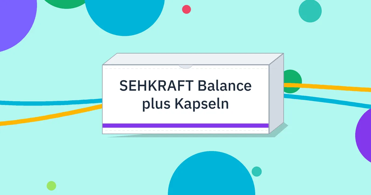 Symbolbild: Packung mit der Aufschrift SEHKRAFT Balance plus Kapseln (PZN 20223802) – Verfügbarkeit und Bezug in Apotheken in Frankfurt am Main
