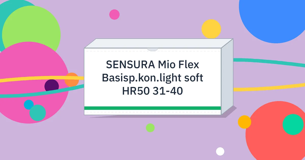 Symbolbild: Packung mit der Aufschrift SENSURA Mio Flex Basisp.kon.light soft HR50 31-40 (PZN 19455192) – Verfügbarkeit und Bezug in Apotheken in Frankfurt am Main