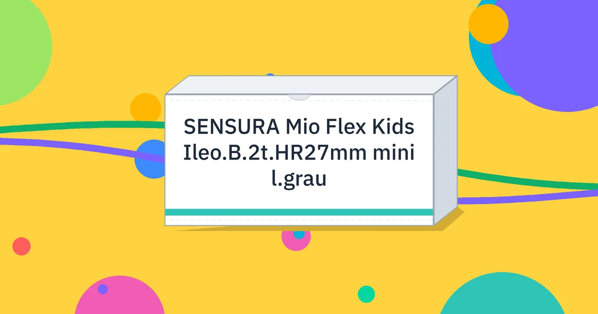 Symbolbild: Packung mit der Aufschrift SENSURA Mio Flex Kids Ileo.B.2t.HR27mm mini l.grau (PZN 15410695) – Verfügbarkeit und Bezug in Apotheken in Frankfurt am Main