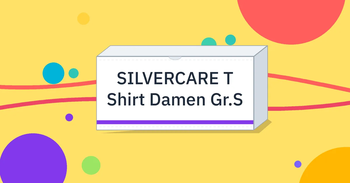 Symbolbild: Packung mit der Aufschrift SILVERCARE T Shirt Damen Gr.S (PZN 09270793) – Verfügbarkeit und Bezug in Apotheken in Frankfurt am Main