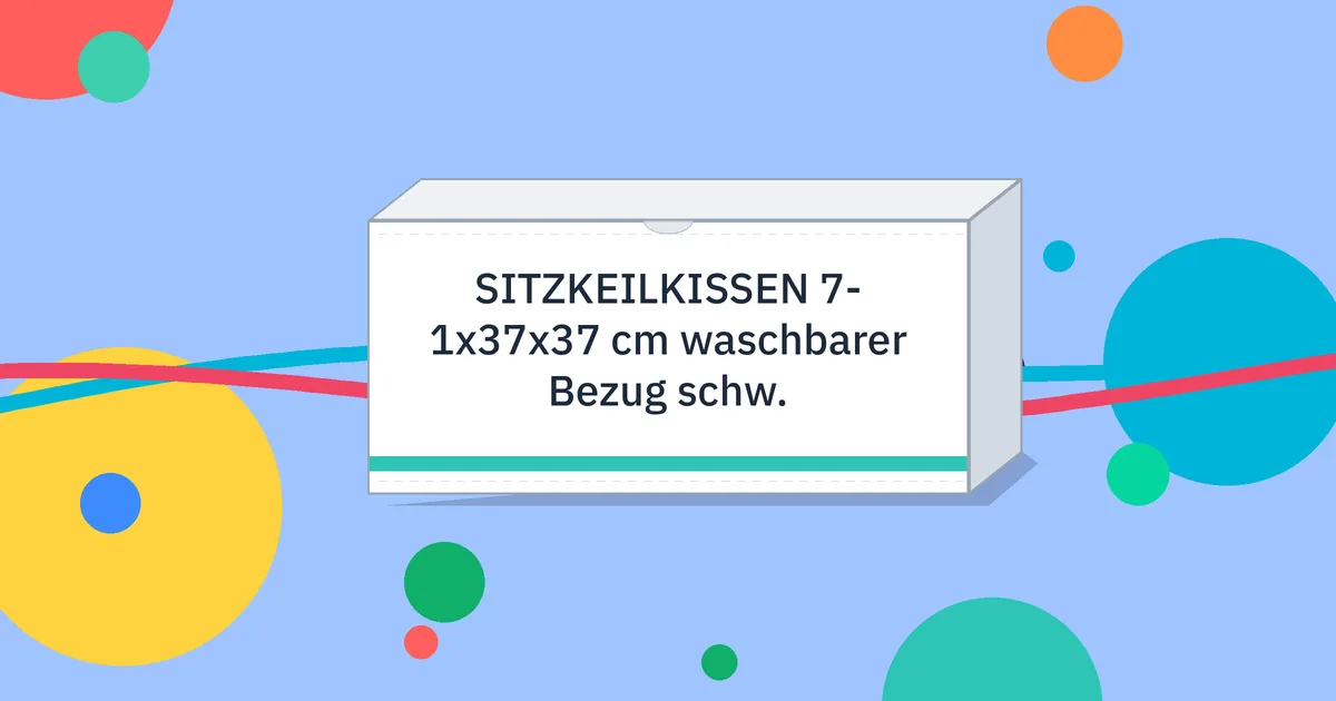 Symbolbild: Packung mit der Aufschrift SITZKEILKISSEN 7-1x37x37 cm waschbarer Bezug schw. (PZN 16875373) – Verfügbarkeit und Bezug in Apotheken in Frankfurt am Main