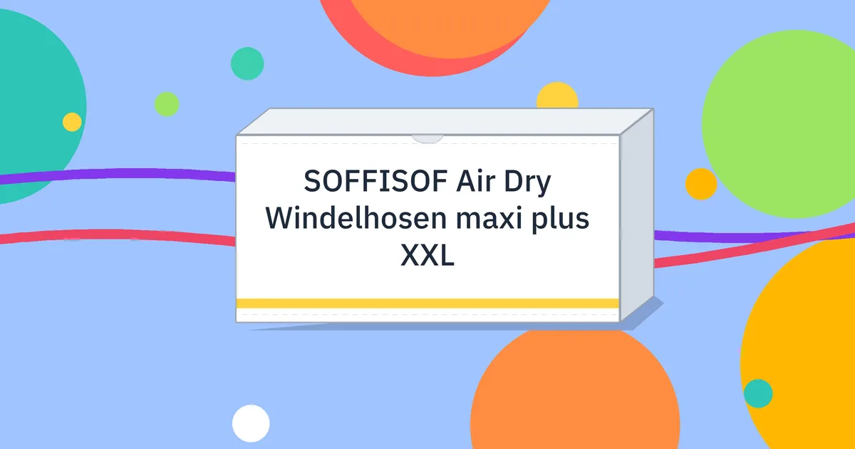 Symbolbild: Packung mit der Aufschrift SOFFISOF Air Dry Windelhosen maxi plus XXL (PZN 12566497) – Verfügbarkeit und Bezug in Apotheken in Frankfurt am Main