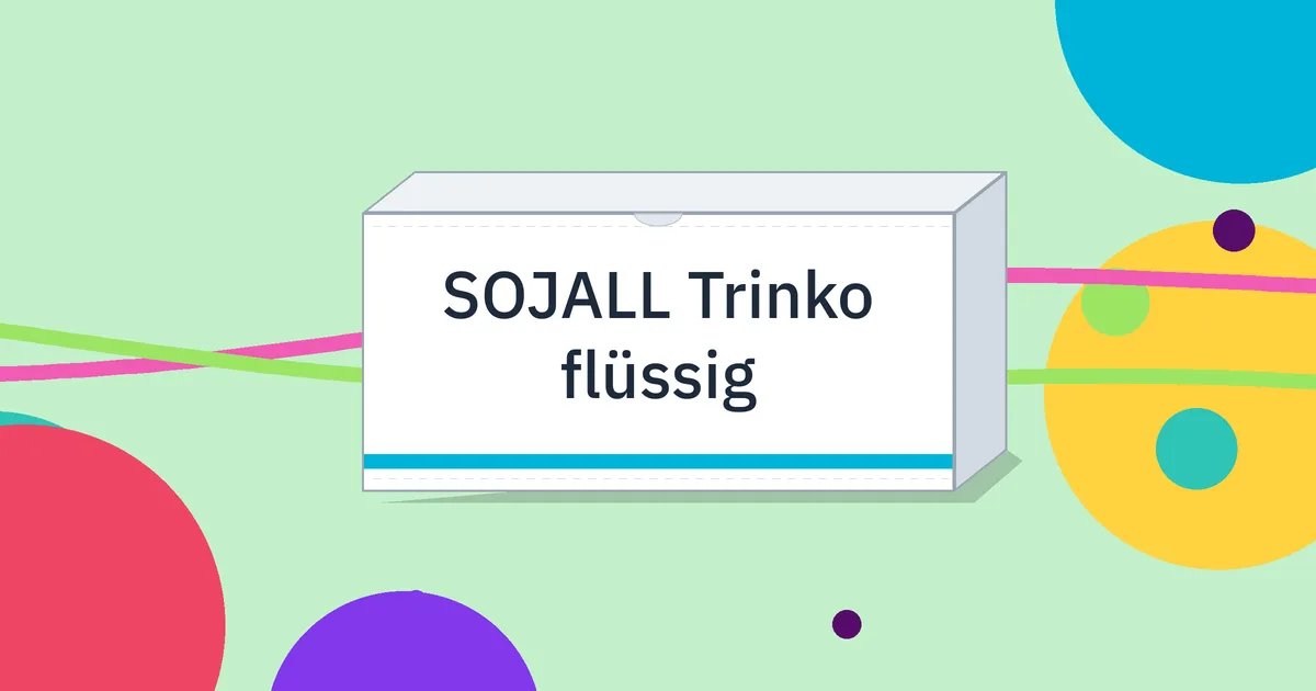 Symbolbild: Packung mit der Aufschrift SOJALL Trinko flüssig (PZN 08838872) – Verfügbarkeit und Bezug in Apotheken in Frankfurt am Main