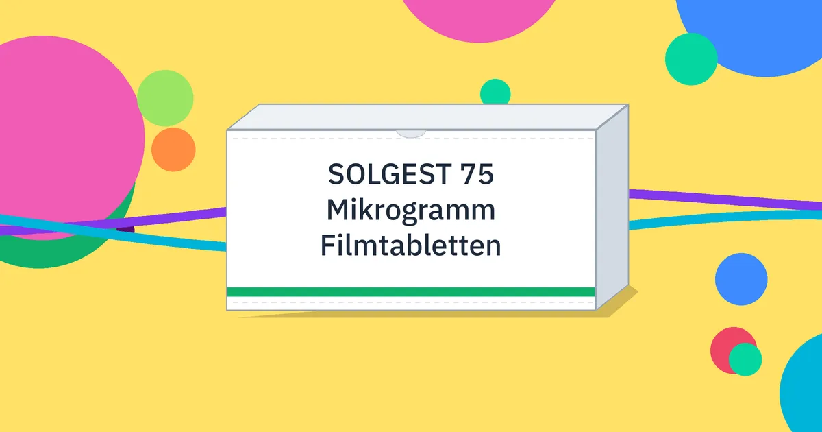 Symbolbild: Packung mit der Aufschrift SOLGEST 75 Mikrogramm Filmtabletten (PZN 08556027) – Verfügbarkeit und Bezug in Apotheken in Frankfurt am Main