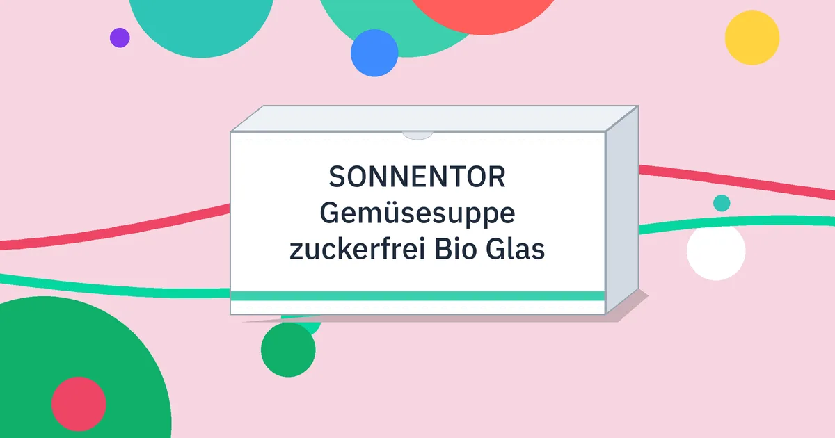 Symbolbild: Packung mit der Aufschrift SONNENTOR Gemüsesuppe zuckerfrei Bio Glas (PZN 18903346) – Verfügbarkeit und Bezug in Apotheken in Frankfurt am Main