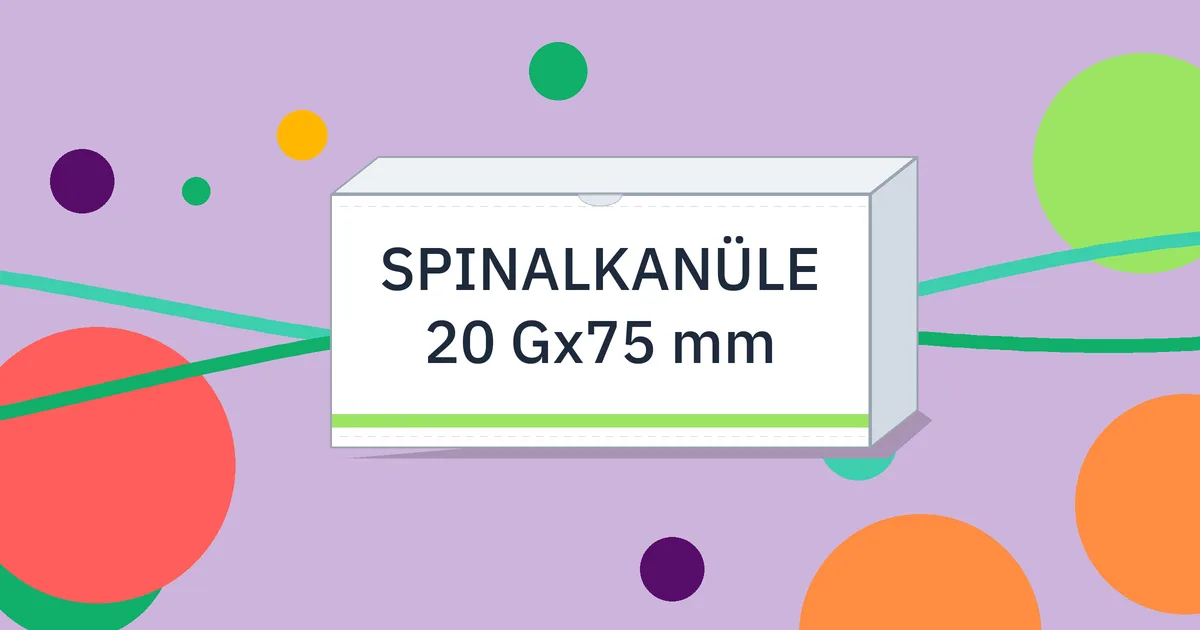 Symbolbild: Packung mit der Aufschrift SPINALKANÜLE 20 Gx75 mm (PZN 12339436) – Verfügbarkeit und Bezug in Apotheken in Frankfurt am Main