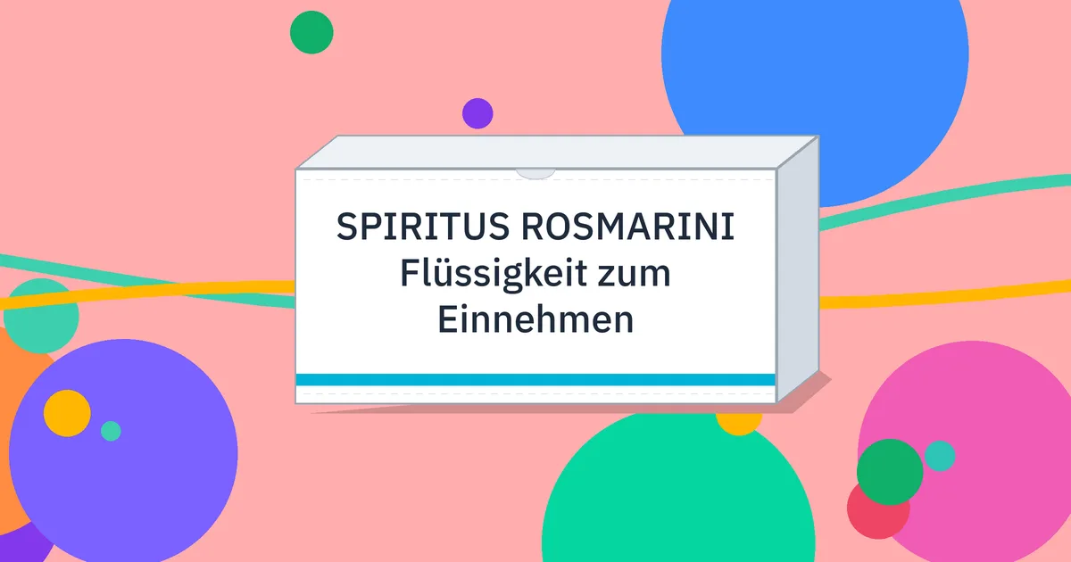 Symbolbild: Packung mit der Aufschrift SPIRITUS ROSMARINI Flüssigkeit zum Einnehmen (PZN 15407799) – Verfügbarkeit und Bezug in Apotheken in Frankfurt am Main