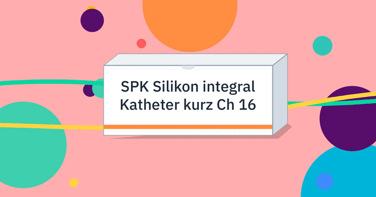 Symbolbild: Packung mit der Aufschrift SPK Silikon integral Katheter kurz Ch 16 (PZN 13163330) – Verfügbarkeit und Bezug in Apotheken in Frankfurt am Main
