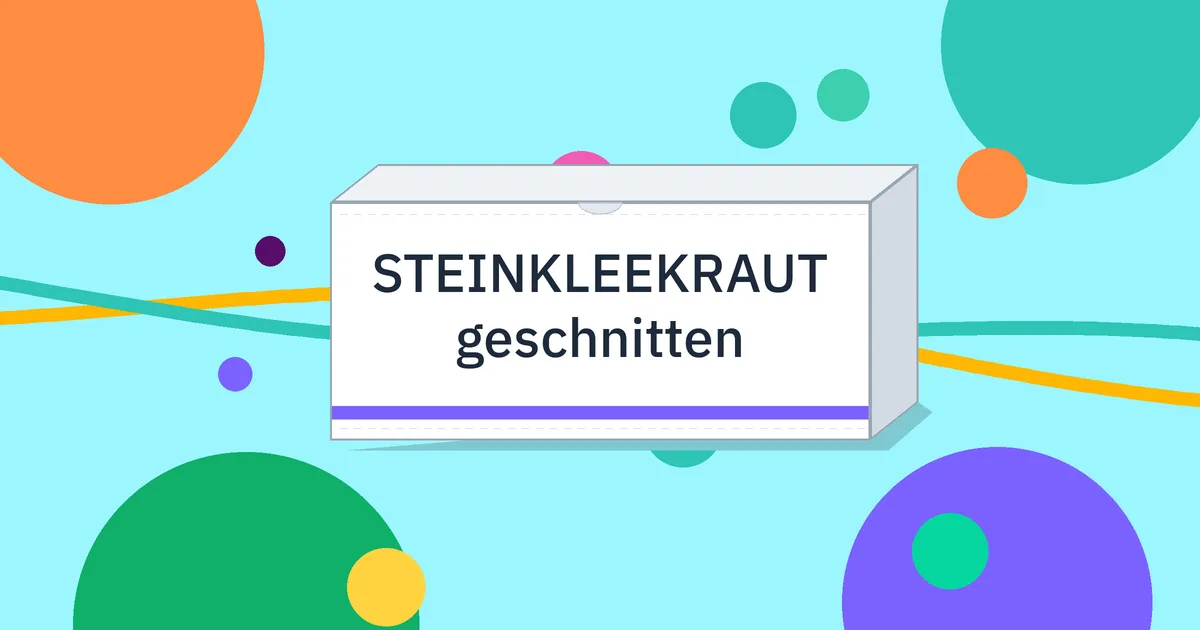 Symbolbild: Packung mit der Aufschrift STEINKLEEKRAUT geschnitten (PZN 11310152) – Verfügbarkeit und Bezug in Apotheken in Frankfurt am Main