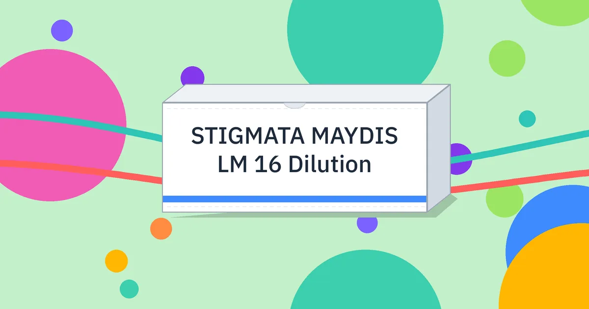 Symbolbild: Packung mit der Aufschrift STIGMATA MAYDIS LM 16 Dilution (PZN 13200953) – Verfügbarkeit und Bezug in Apotheken in Frankfurt am Main