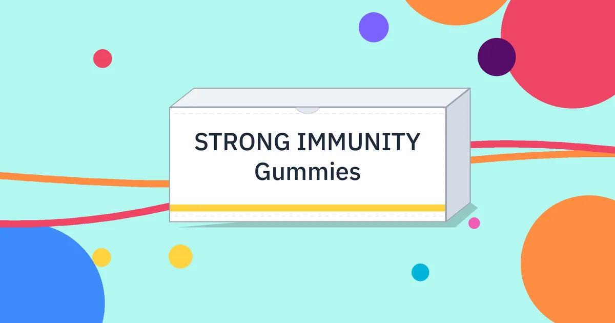 Symbolbild: Packung mit der Aufschrift STRONG IMMUNITY Gummies (PZN 18825882) – Verfügbarkeit und Bezug in Apotheken in Frankfurt am Main