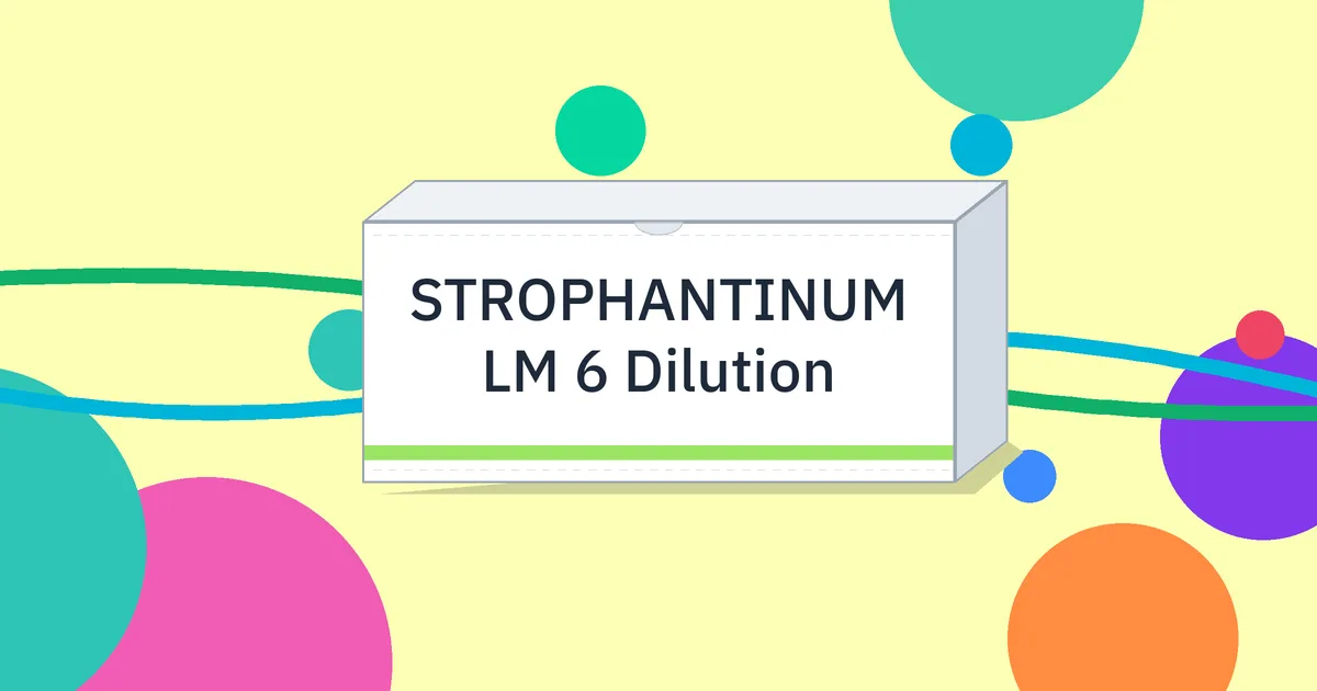 Symbolbild: Packung mit der Aufschrift STROPHANTINUM LM 6 Dilution (PZN 13684431) – Verfügbarkeit und Bezug in Apotheken in Frankfurt am Main