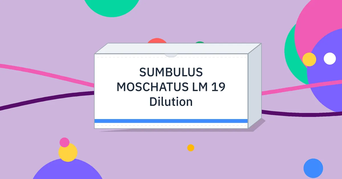 Symbolbild: Packung mit der Aufschrift SUMBULUS MOSCHATUS LM 19 Dilution (PZN 13210897) – Verfügbarkeit und Bezug in Apotheken in Frankfurt am Main