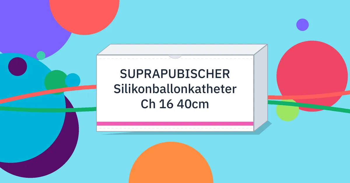 Symbolbild: Packung mit der Aufschrift SUPRAPUBISCHER Silikonballonkatheter Ch 16 40cm (PZN 09061434) – Verfügbarkeit und Bezug in Apotheken in Frankfurt am Main