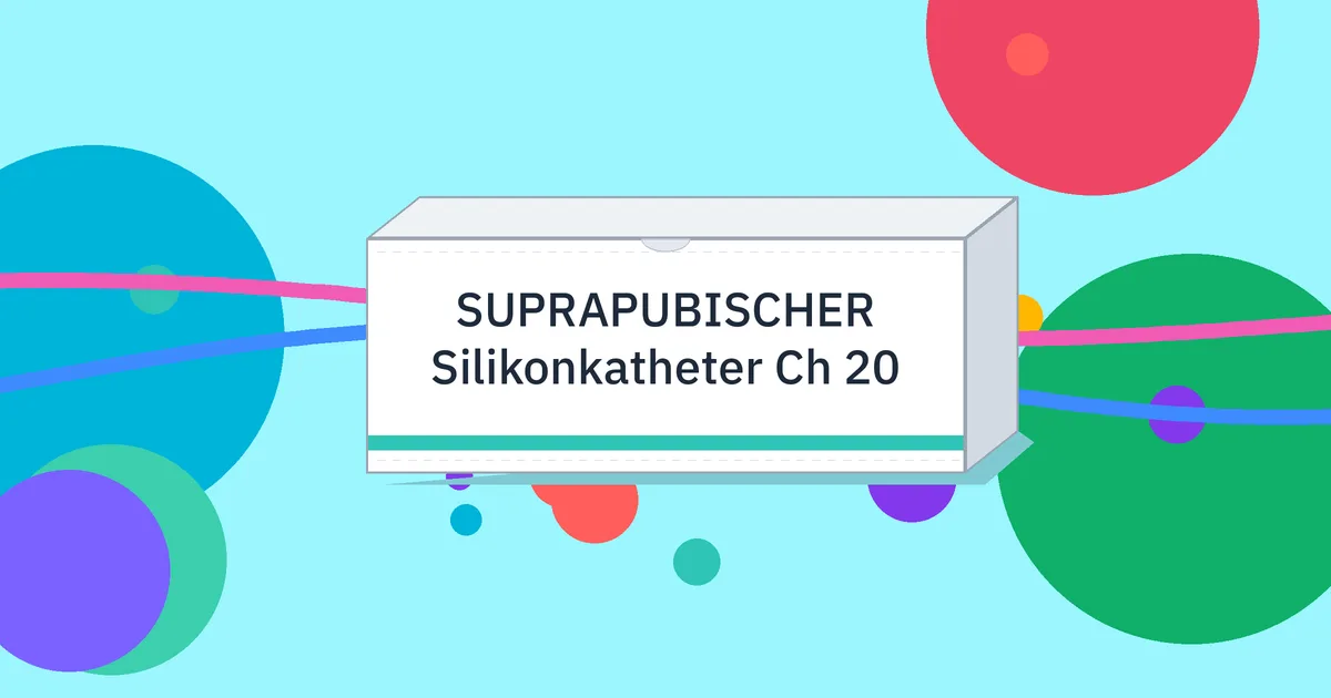 Symbolbild: Packung mit der Aufschrift SUPRAPUBISCHER Silikonkatheter Ch 20 (PZN 07032090) – Verfügbarkeit und Bezug in Apotheken in Frankfurt am Main