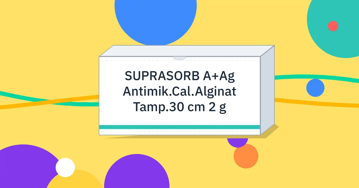 Symbolbild: Packung mit der Aufschrift SUPRASORB A+Ag Antimik.Cal.Alginat Tamp.30 cm 2 g (PZN 01724125) – Verfügbarkeit und Bezug in Apotheken in Frankfurt am Main