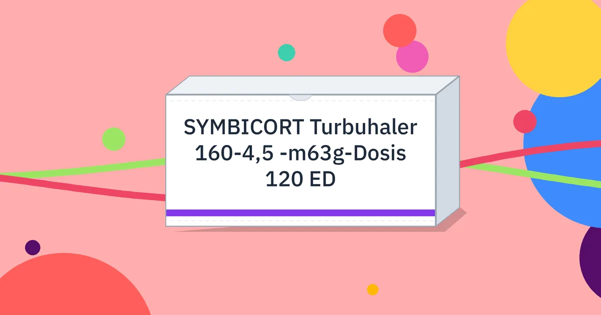 Symbolbild: Packung mit der Aufschrift SYMBICORT Turbuhaler 160-4,5 -m63g-Dosis 120 ED (PZN 02129198) – Verfügbarkeit und Bezug in Apotheken in Frankfurt am Main