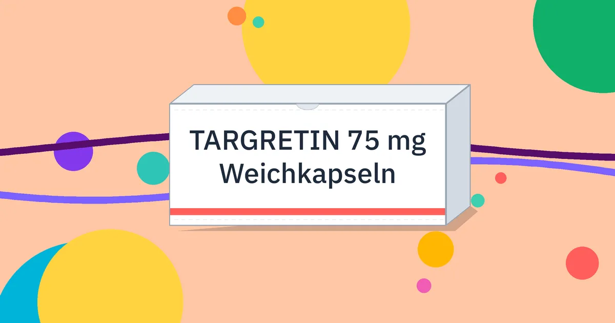 Symbolbild: Packung mit der Aufschrift TARGRETIN 75 mg Weichkapseln (PZN 10984084) – Verfügbarkeit und Bezug in Apotheken in Frankfurt am Main