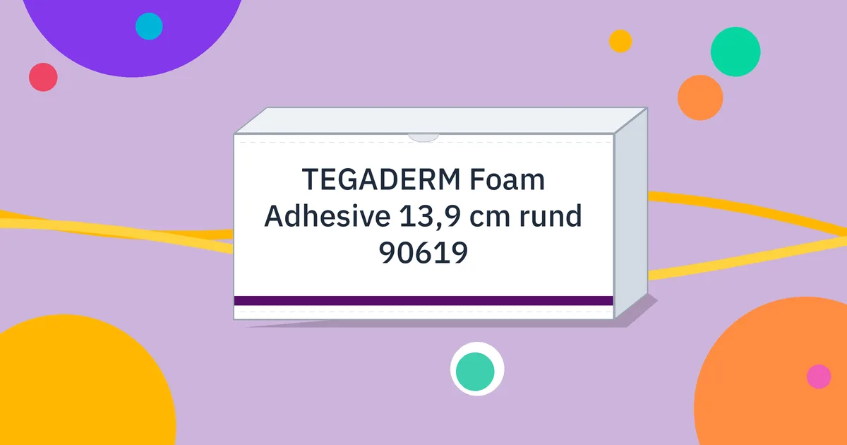 Symbolbild: Packung mit der Aufschrift TEGADERM Foam Adhesive 13,9 cm rund 90619 (PZN 08453876) – Verfügbarkeit und Bezug in Apotheken in Frankfurt am Main