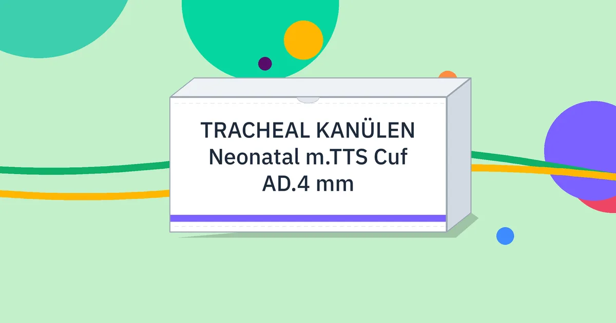 Symbolbild: Packung mit der Aufschrift TRACHEAL KANÜLEN Neonatal m.TTS Cuf AD.4 mm (PZN 09217505) – Verfügbarkeit und Bezug in Apotheken in Frankfurt am Main