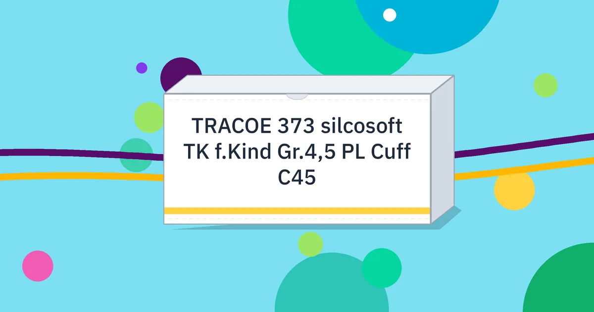 Symbolbild: Packung mit der Aufschrift TRACOE 373 silcosoft TK f.Kind Gr.4,5 PL Cuff C45 (PZN 14317344) – Verfügbarkeit und Bezug in Apotheken in Frankfurt am Main