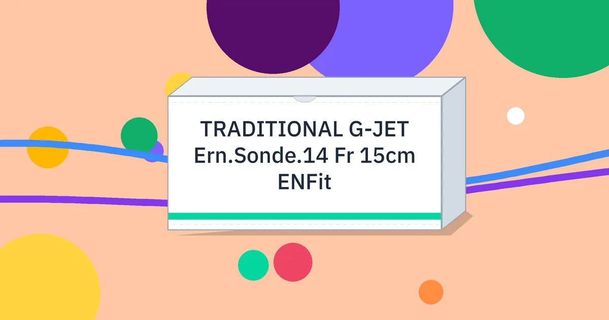 Symbolbild: Packung mit der Aufschrift TRADITIONAL G-JET Ern.Sonde.14 Fr 15cm ENFit (PZN 16803161) – Verfügbarkeit und Bezug in Apotheken in Frankfurt am Main