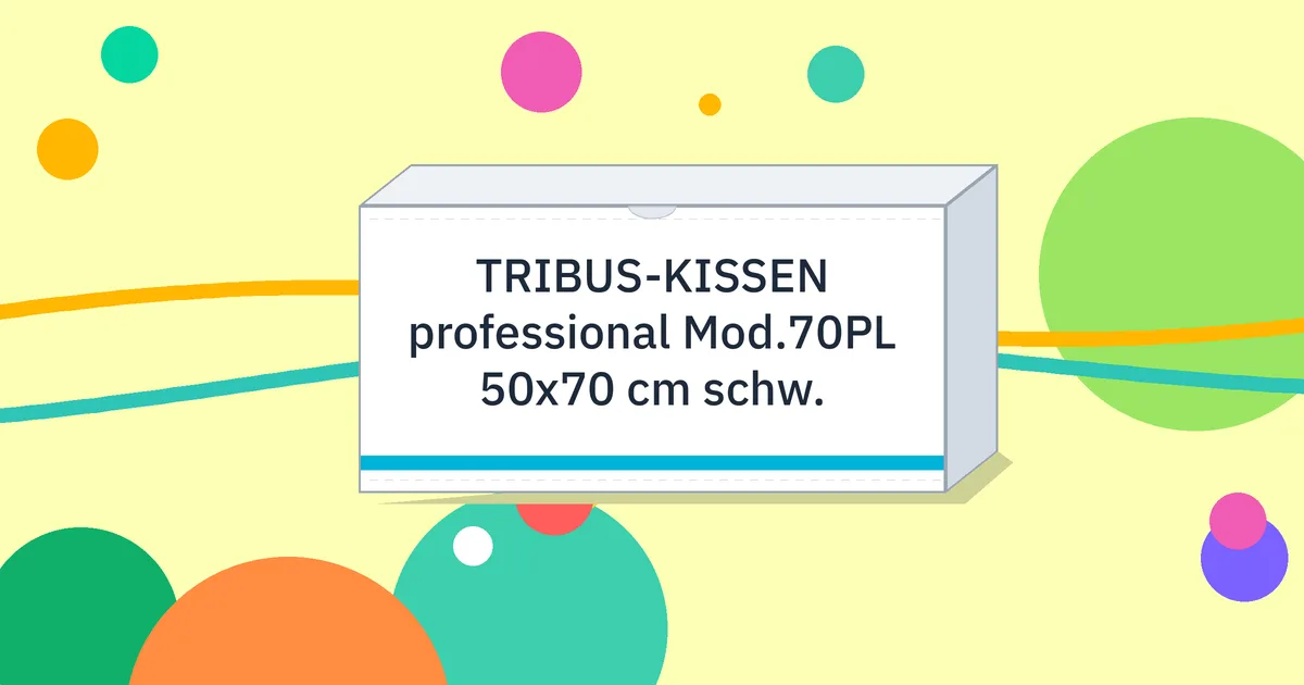 Symbolbild: Packung mit der Aufschrift TRIBUS-KISSEN professional Mod.70PL 50x70 cm schw. (PZN 16568470) – Verfügbarkeit und Bezug in Apotheken in Frankfurt am Main
