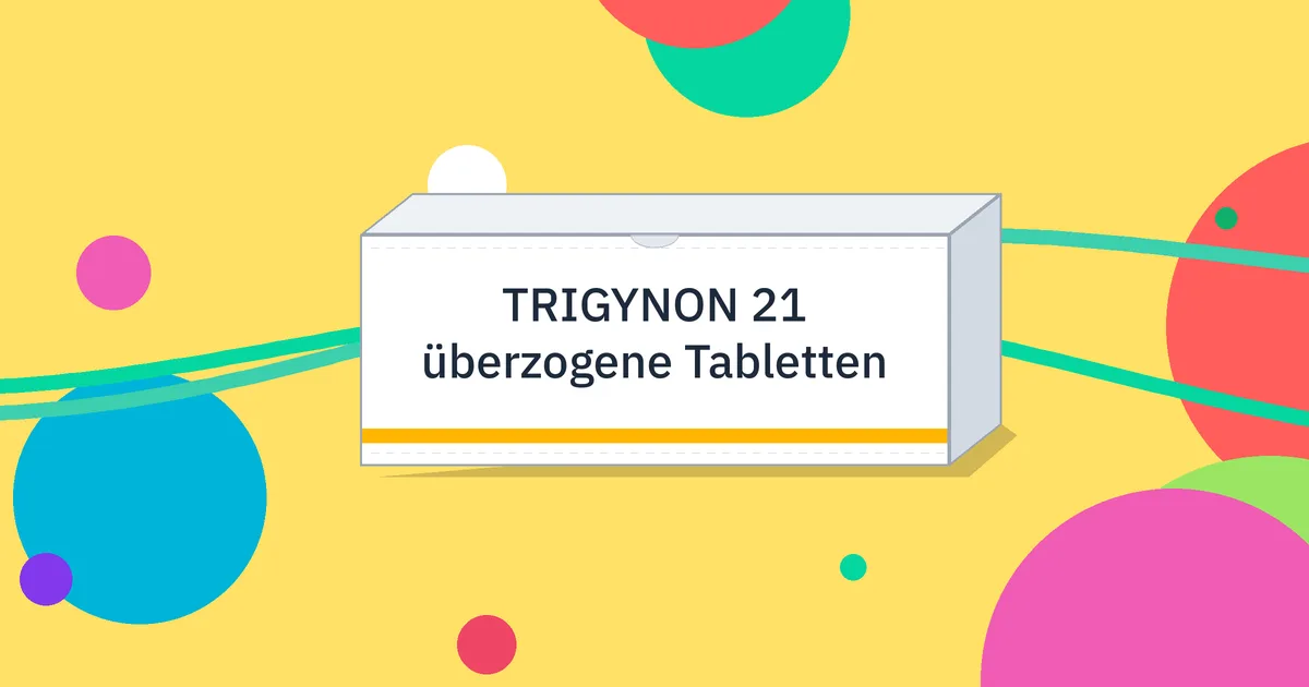 Symbolbild: Packung mit der Aufschrift TRIGYNON 21 überzogene Tabletten (PZN 01423760) – Verfügbarkeit und Bezug in Apotheken in Frankfurt am Main